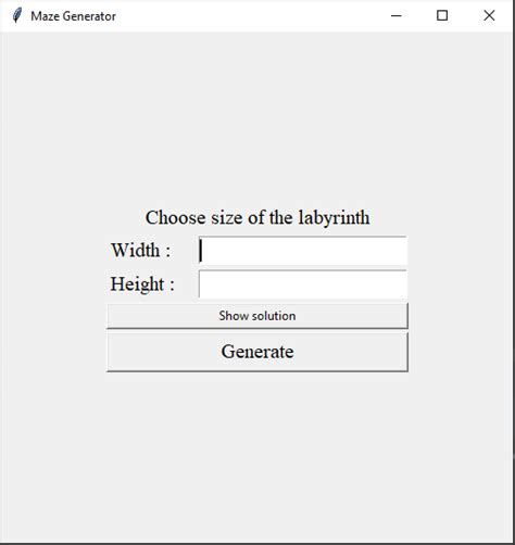 Github Madrigals1mazetkinter Maze Generator Made In Python3 Using