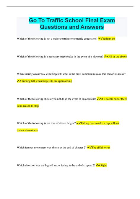 Go To Traffic Babe Final Exam Questions And Answers Traffic Babe Stuvia US