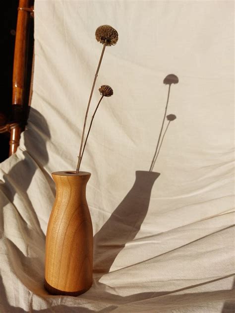 Holzvase Für Trockenblumen Aus Obstholz Gedrechselt Etsyde Holz