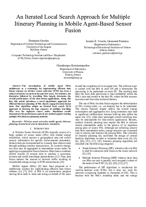 Pdf An Iterated Local Search Approach For Multiple Itinerary Planning In Mobile Agent Based