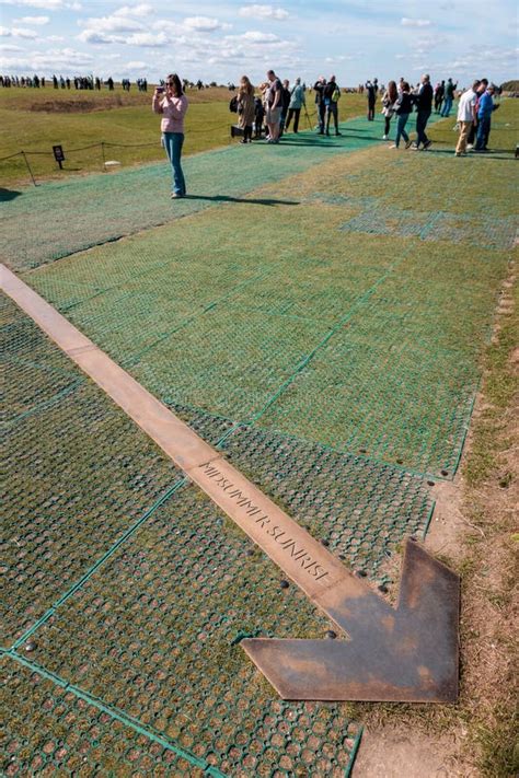 17 9 2022 United Kingdom Arrow Of Sun Direction On The Ground In The
