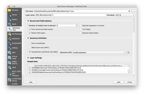 Newbie Trying To Import A Delimited Text Layer But Am Having Problems Rqgis