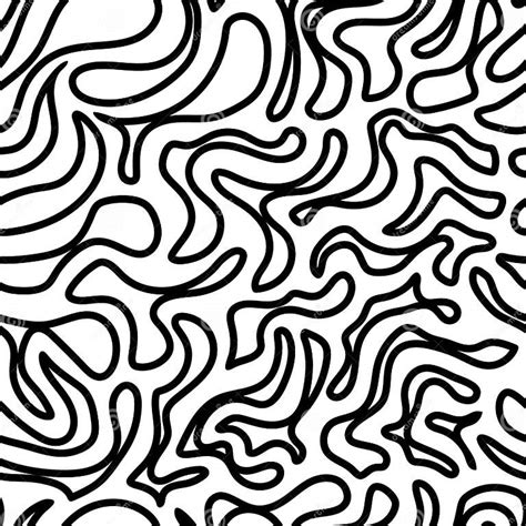 Seamless Abstract Pattern Of Sinuous Lines Template For Packaging