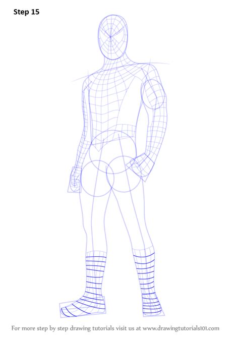 Step By Step How To Draw Spiderman Standing DrawingTutorials