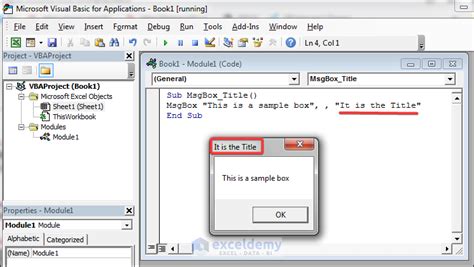 How To Use The Excel Vba Msgbox Title 5 Examples Exceldemy