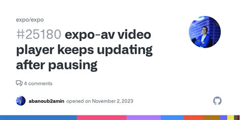 expo av video player keeps updating after pausing · issue 25180 · expo
