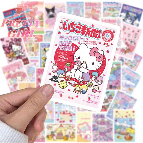 [prettygirl] 65 件卡通三麗鷗防水塗鴉貼紙海報貼紙卡哇伊女孩 Hello Kitty Kuromi 貼花 蝦皮購物
