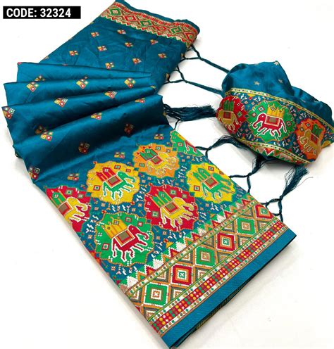 Firoji Color Soft Pashmina Silk Saree With Woven Design