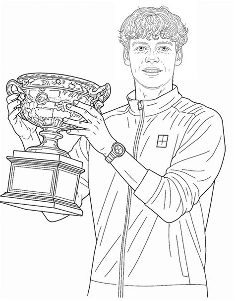 Coloring Page Tennis 2025 Sinner Australia 1