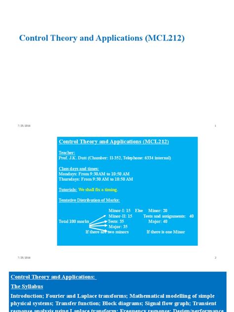 Introduction To Control Theory And Applications Download Free Pdf