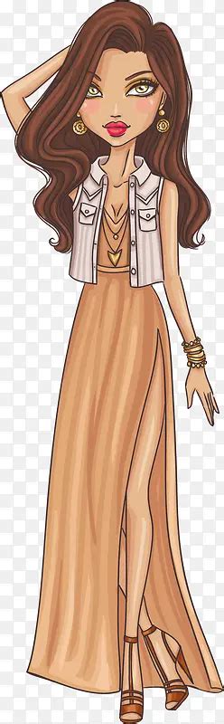 矢量手绘长发女孩png图片素材下载图片编号8110011 Png素材网