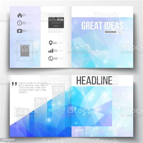 세트 스퀘어 디자인식 브로셔 형판 추상적임 색상화 다각형 배경기술 0명에 대한 스톡 벡터 아트 및 기타 이미지 0명 2차 도형 개념 Istock