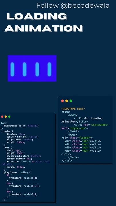 🔥bar Loading Animation Using Html And Css 🤖 Frontend Projects Becodewala Youtube