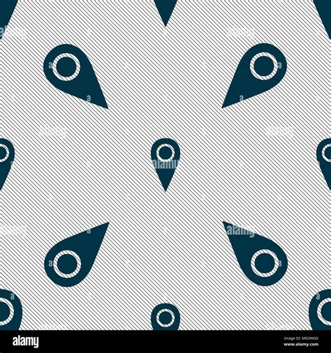 Map Pointer Icon Sign Seamless Pattern With Geometric Texture Vector Illustration Stock Vector