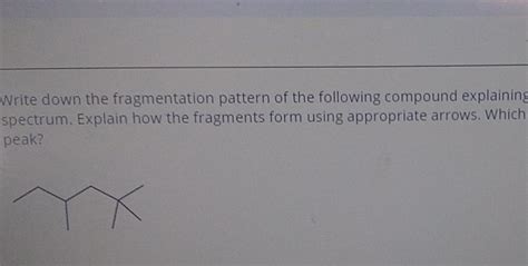 Solved Write Down The Fragmentation Pattern Of The Following