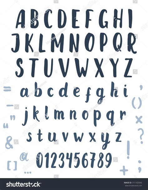 Hand Drawn Brush Font Uppercase Lowercase 库存矢量图（免版税）711102043 Shutterstock