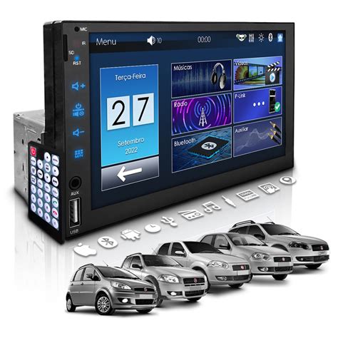 Central Multimídia Universal 1 Din Mp5 Bt Espelha Dvd Fiat Em Promoção Na Americanas