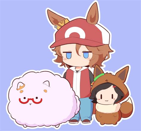 Red Eevee Narita Taishin Biwa Hayahide And Winning Ticket Pokemon