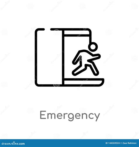 Outline Emergency Vector Icon Isolated Black Simple Line Element