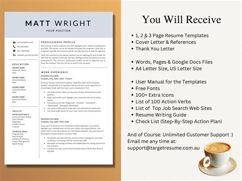 Resume Template Google Docs Clean Modern Resume Template For Google Docs Word And Pages