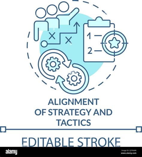 Alignment Of Strategy And Tactics Turquoise Concept Icon Stock Vector