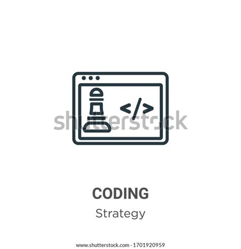 Coding Outline Vector Icon Thin Line Stock Vector Royalty Free Shutterstock