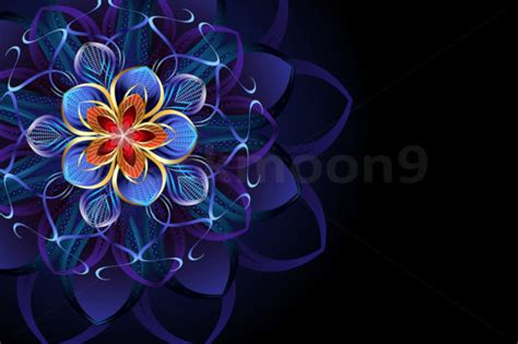 Abstract Blue Flower Graphic By Blackmoon Creative Fabrica