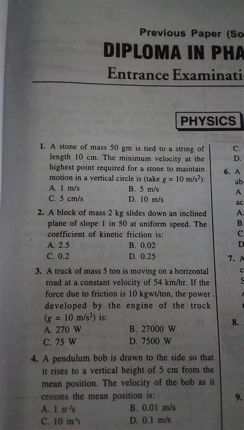 A Block Of Mass 2mathrm Kg Slides Down An Inclined Plane Of Slope 1 In 50