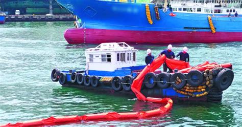 포토 기름 유출 해양오염사고 대응 훈련