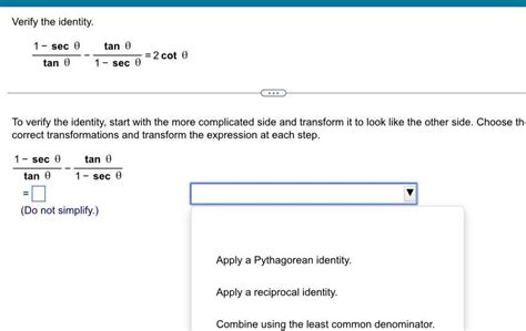 [answered] Verify The Identity 1 Sec 0 Tan 0 Tan 0 1 Sec 0 1 Sec 0 Tan