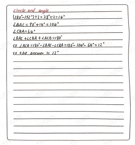 Solved The Figure Below Shows A Triangle With Vertices A And B On A Circle And Vertex C Outside