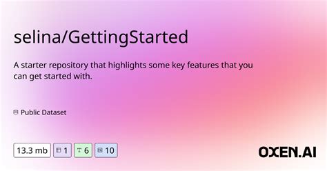 Selina Gettingstarted Datasets At Oxen Ai