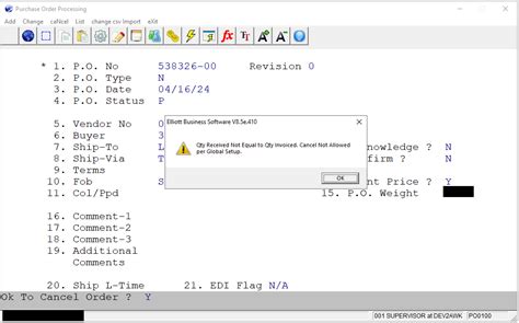 Feature Prevent Cancelling Po Line Items Where Qty Received Not Equal To Qty Invoiced