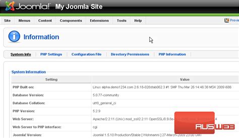 View The System Information In Joomla Web24
