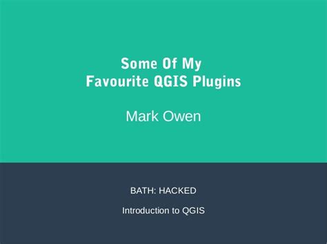 Some Of My Favourite Qgis Plugins