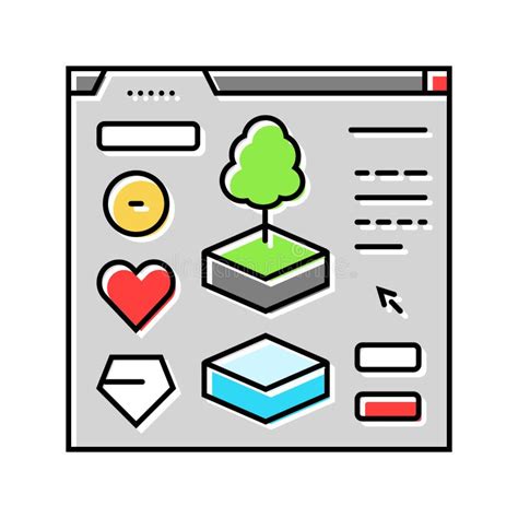 Assets Game Development Color Icon Vector Illustration Stock Illustration Illustration Of Line