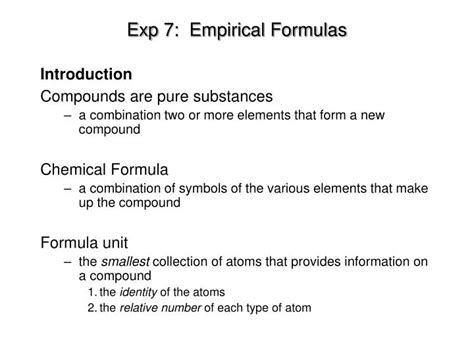 Ppt Exp 7 Empirical Formulas Powerpoint Presentation Free Download Id 5603576