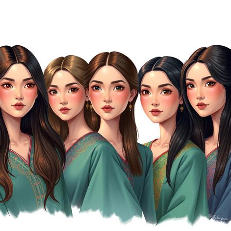 Cultural Elegance Asian Women With Extended Coils
