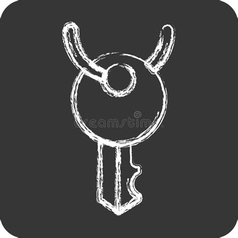 Icon Key Clip Suitable For Sportswear Symbol Chalk Style Simple Design Editable Design