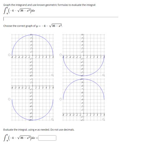 Solved Graph The Integrand And Use Known Geometric Formulas Chegg Com