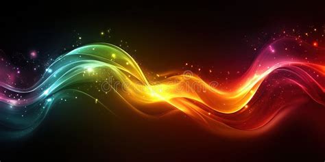 Colorful Abstract Waves Of Light Create A Vibrant Visual Display In A