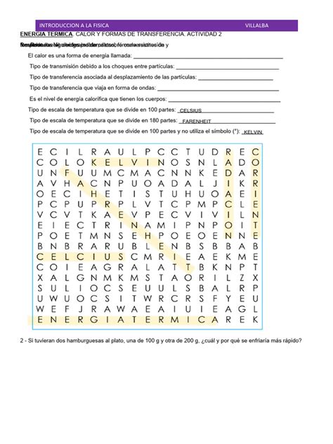 Transferencia De Calor Y Temperatura Pdf Temperatura Calor