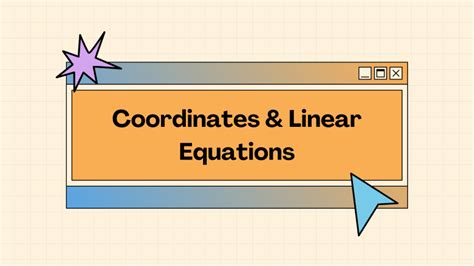 Coordinates And Linear Equations Presentation