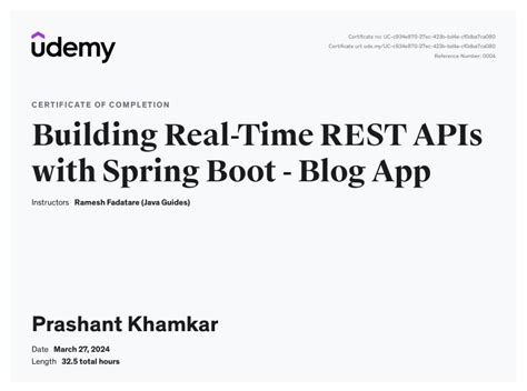 prashant khamkar on linkedin java springboot restapi udemy