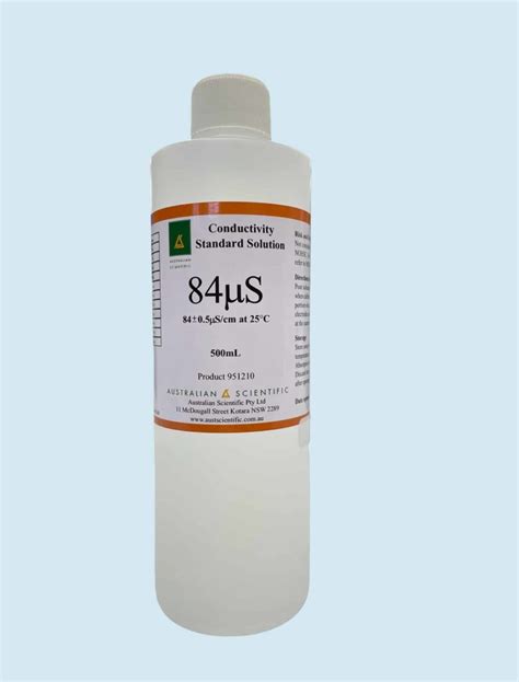 Conductivity Standard 84us Cm 500ml Australian Scientific