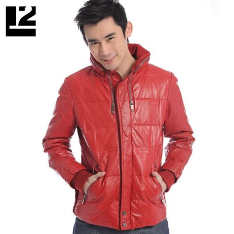 三折利郎l2专柜正品 时尚休闲男士红色羊皮皮衣原价4999tinasong88