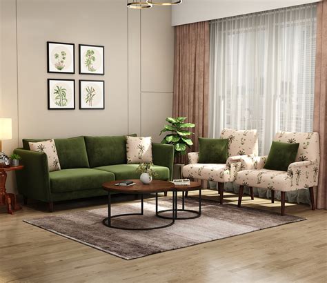 Buy Apolo 3 Seater Living Room Sofa With 2 Lounge Chairs And 4 Cushions