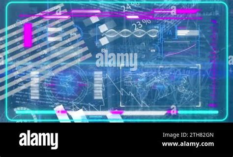 Animation Of Moving Graphs Dna Helix Map And Programming Data Over