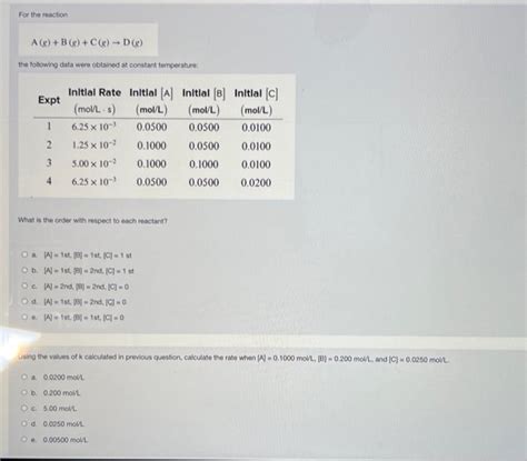Using The Values Of K Calculated In Previous Chegg Com