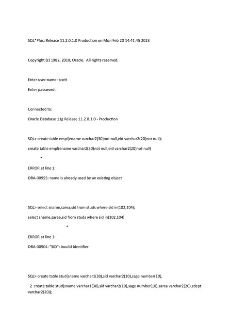 Dbms Sqlplus Release 11201 Production On Mon Feb 20 144145
